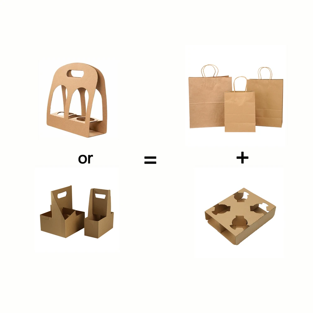 Custom Eco-Friendly Paper Cup Carrier Holder for Disposable Coffee Cups ...