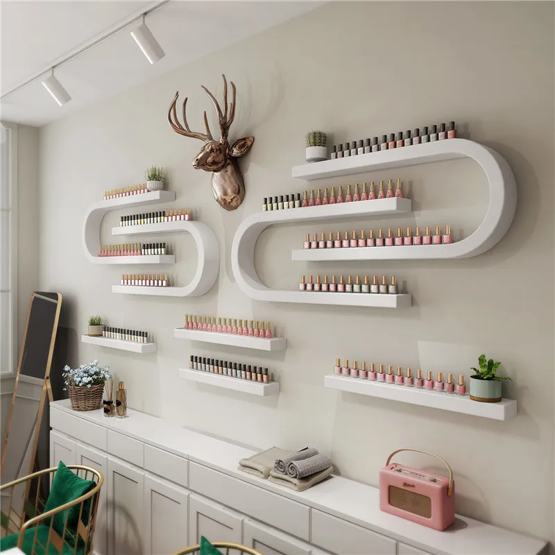 Nail Salon Storage Nail Rack Nail Oil Wall Hanging Cosmetics Display ...