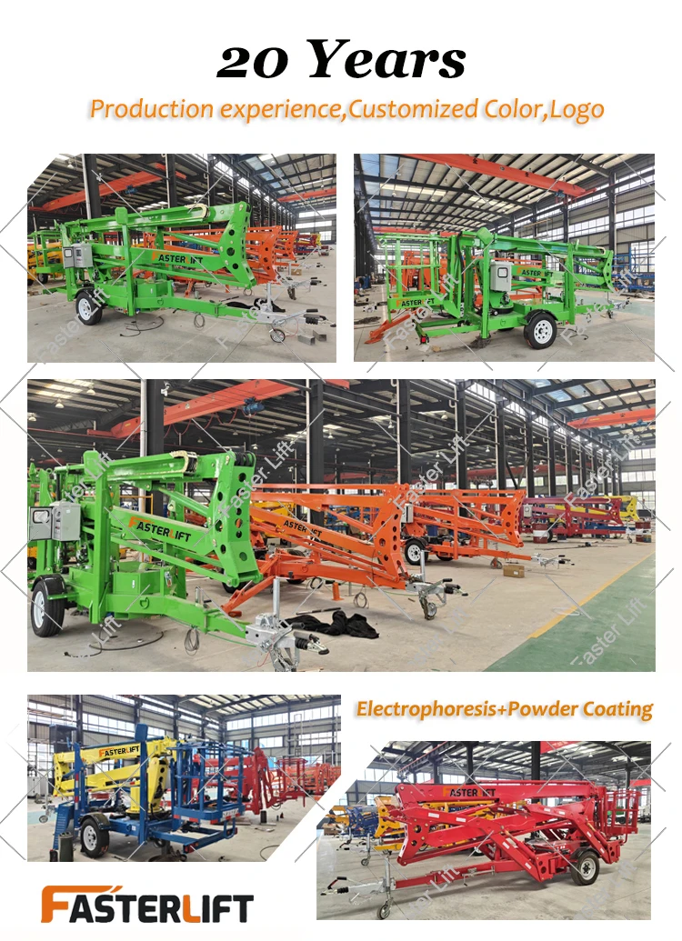 Faster Factory Hot Sale 10m 12m Mini Small Electric Articulating Boom ...