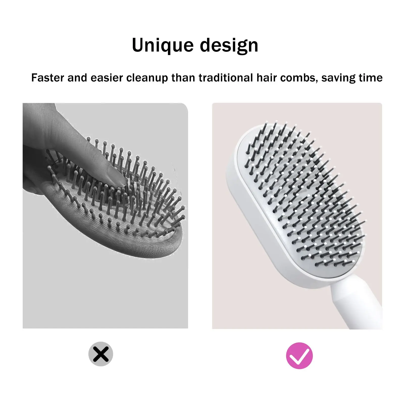 Salon Massage Detangling Hair Combs Click Self Cleaning Hair Brush for ...