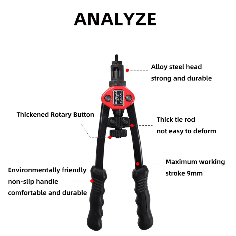 BT-606 Riveter Gun Tool Taded Hand Rivet Nut Gun M3 M4 M5 M6 M8 Double ...