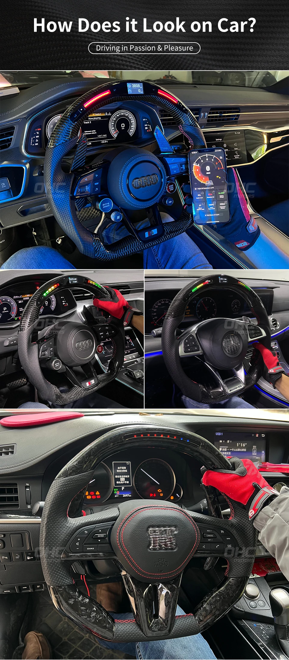 4th Gen Galaxy LED Performance Steering Wheel Kit /LED Steering Wheel ...