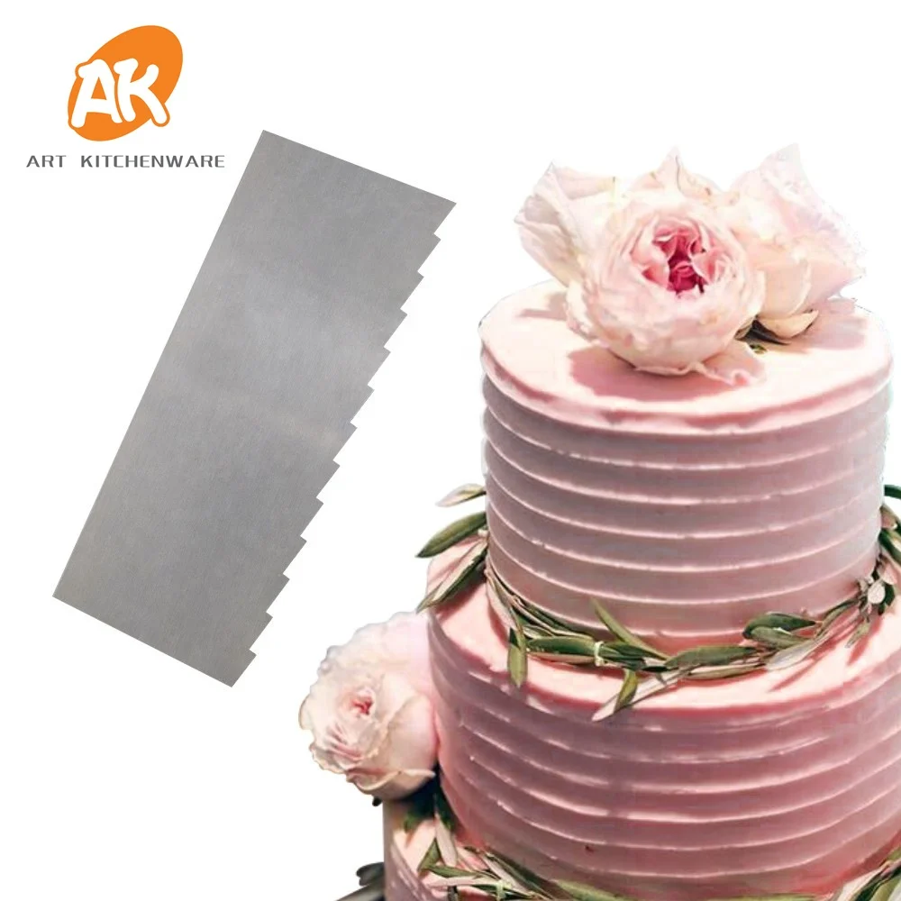 Ak Sawtooth Cake Decorating Comb Stainless Steel Cake Scraper Bakery ...