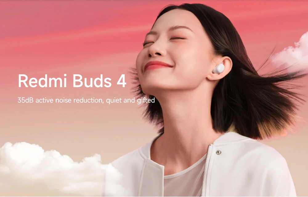 Global Version Redmi Buds 4 Earphone Tws 35db Active Noise Cancelling ...