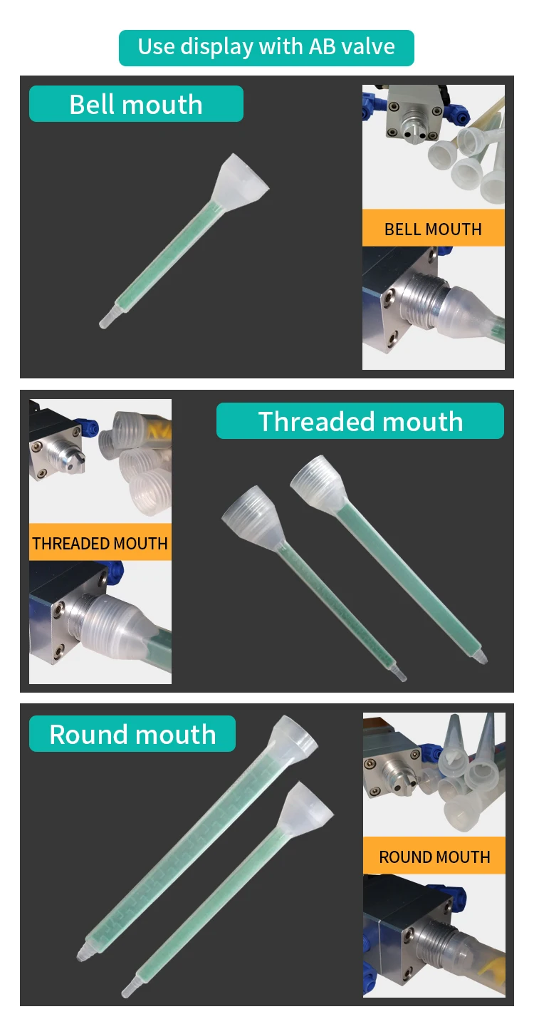 Multiple Models Square Plastic Mixers Tip Mixing Cannula