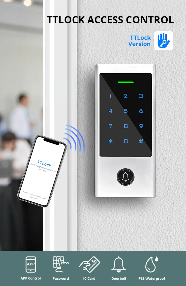 Tediton Waterproof Magnetic Ttlock App RFID Touch Keypad