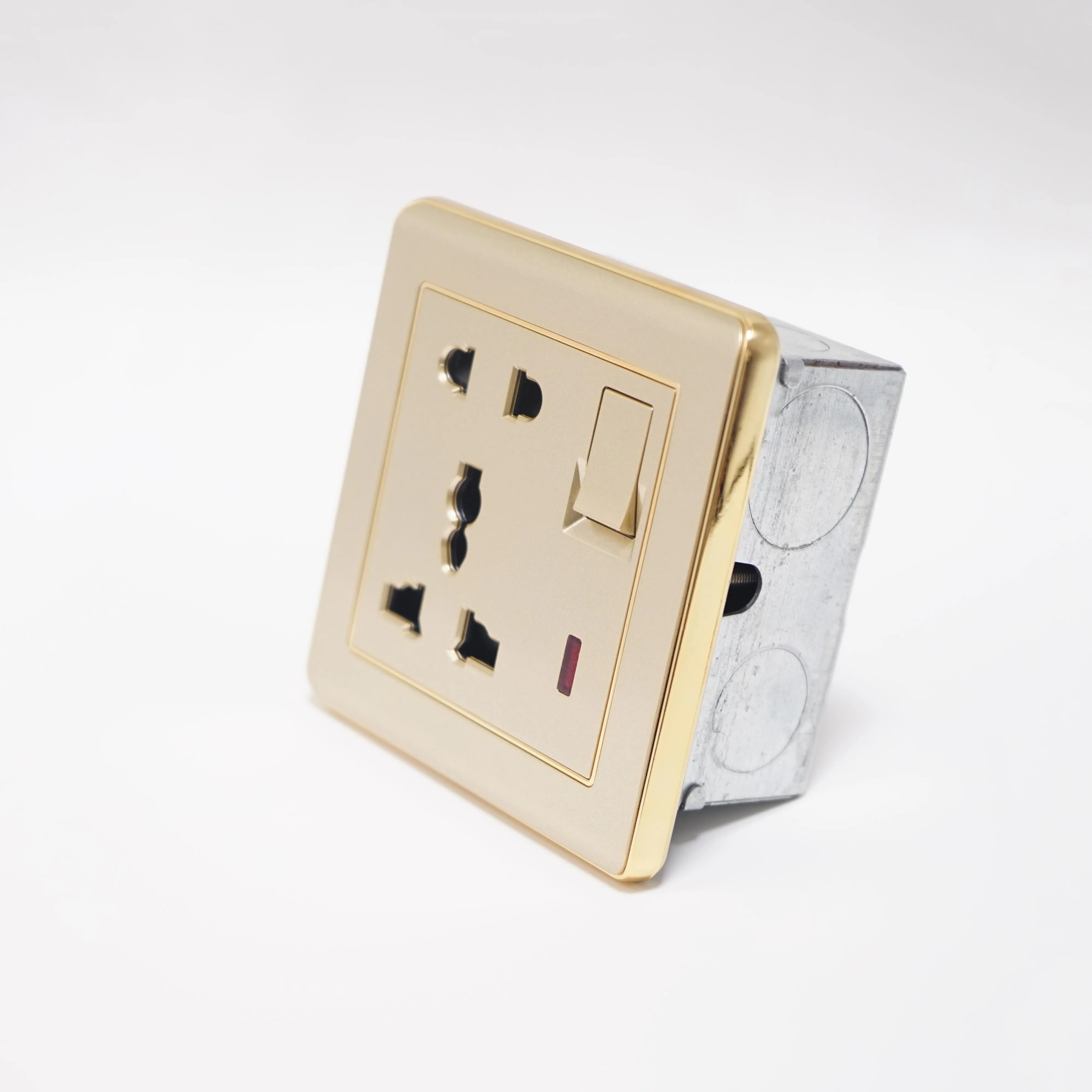 V8 Range 1 Gang Switch +5 Pin Socket + Neon White Color Silver ...