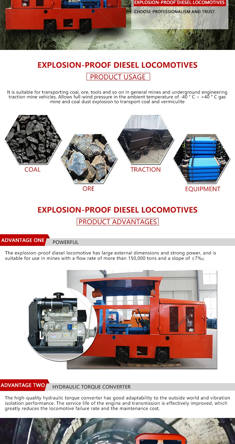 High Power Diesel Shunnting Locomotive Narrow Gauge Mining Explosion ...