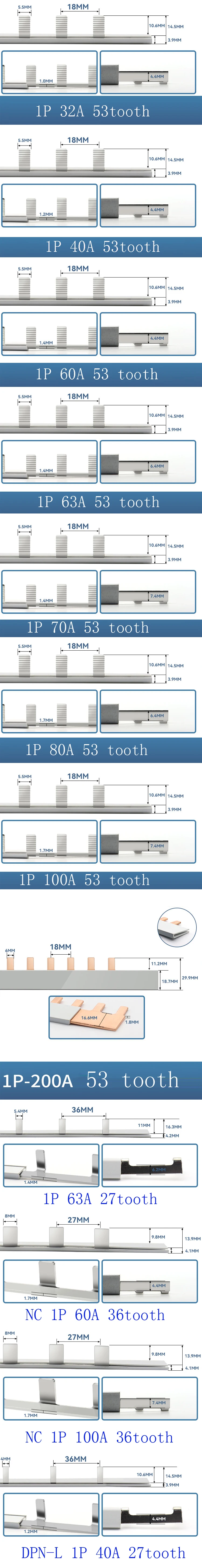 U-shaped Busbar Fork Bus 1p Copper Bus Bar 32a40a63a Busbar - Buy Bus ...