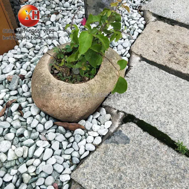 Japanese Natural River Cobble Pebble Stone Planter Troughs