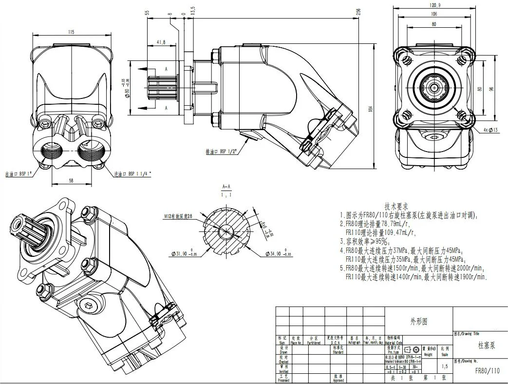 FLYBY Hydraulic Piston Pump High Pressue Axial Piston Pump High Speed ...