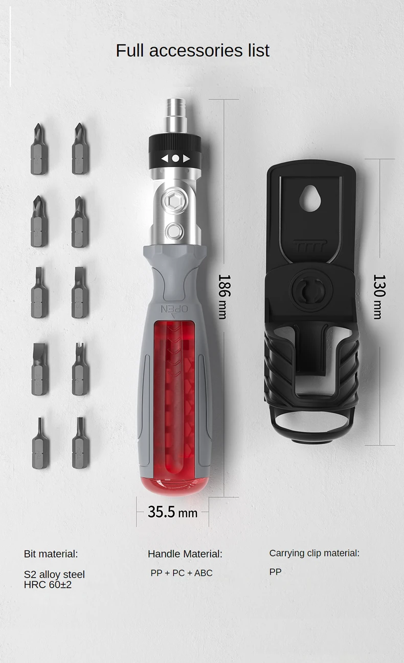 10 In 1 Diy Ratchet Screw Driver Tool Set With Three Way Ratched ...