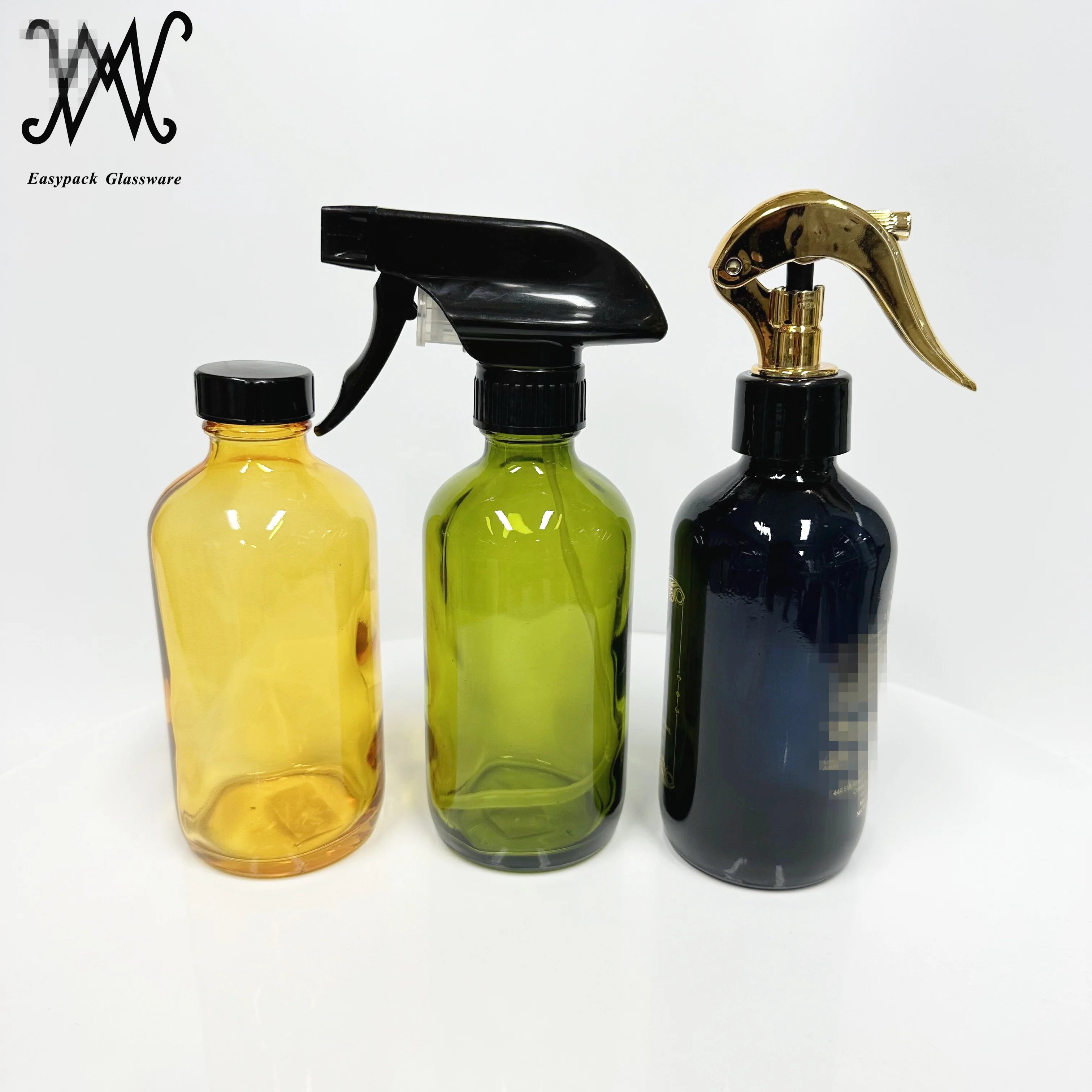 8oz 250ml Violet Colored Hair Spray Glass Bottle with Gold Uv Trigger ...
