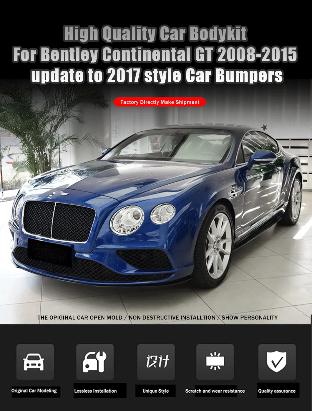 Car Bumpers Kits Car Bodykit For Bentley Continental Gt 2008-2015 To ...