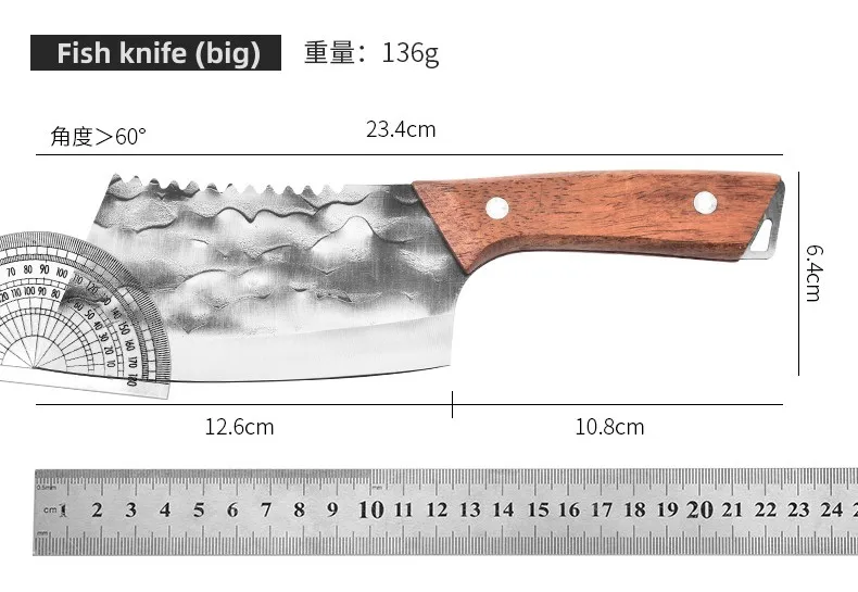 Stainless Steel Kitchen Bone Chopper Slicing Knife Household Fish ...