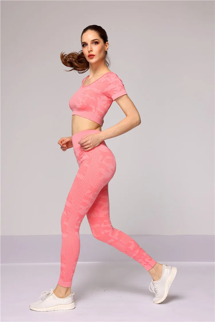 Custom Seamless Leopard Print Gym Fitness Suit Hip Lift Yoga Clothing ...