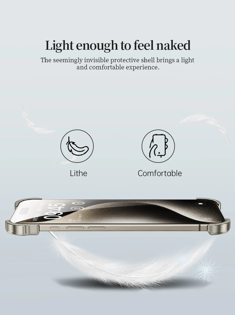 Metal Rimless Aluminum Alien Titanium Alloy Bumper Cover Phone Case for ...