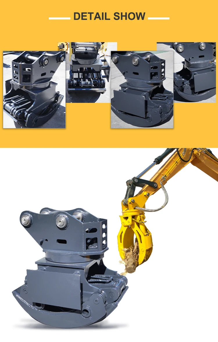 Excavator Digger Grapple Hydraulic Break Hammer Rotating Grab Grapplers ...