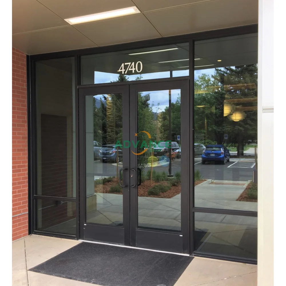 Factory Commercial glass shop exterior doors store front glass security ...
