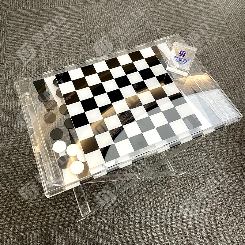 Custom Clear Acrylic Chess Board Chess Game Set Table For Display Only ...