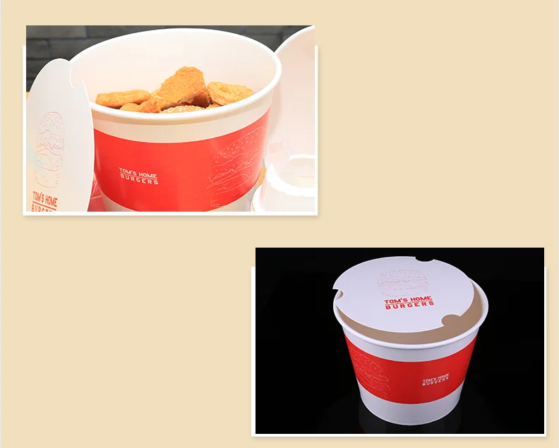 150 Oz Disposable Kfc Paper Bucket Packaging Fried Chicken Buckets With ...