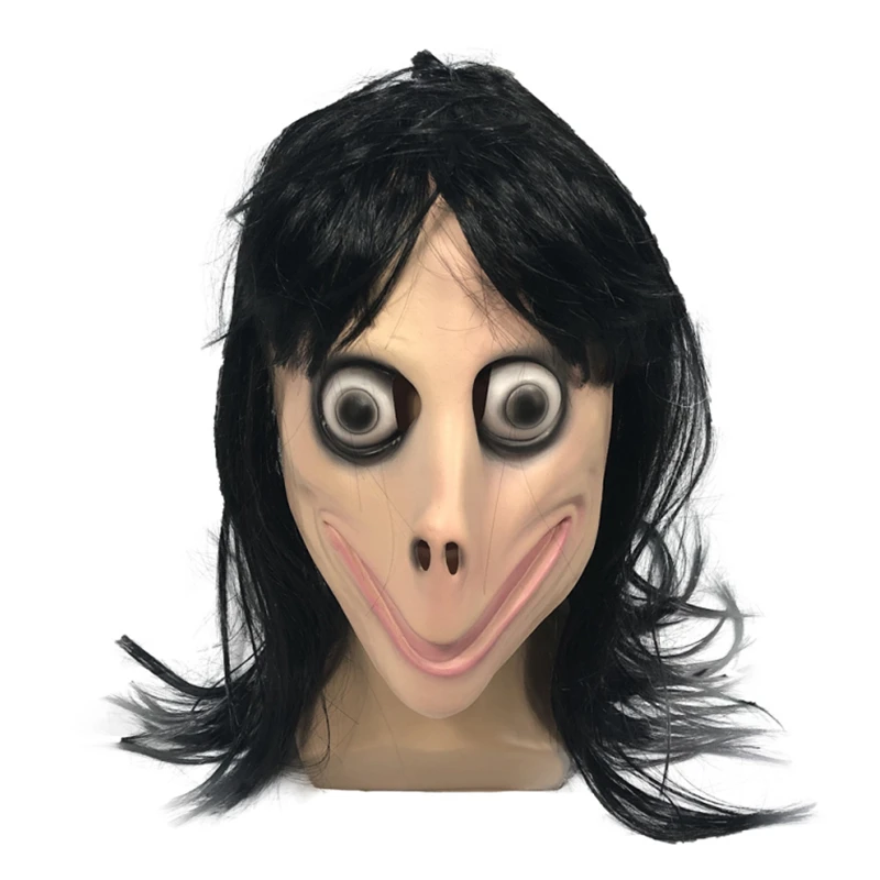 Scary Creepy Latex Cosplay Party Costume Horror Momo Mask With Hair ...