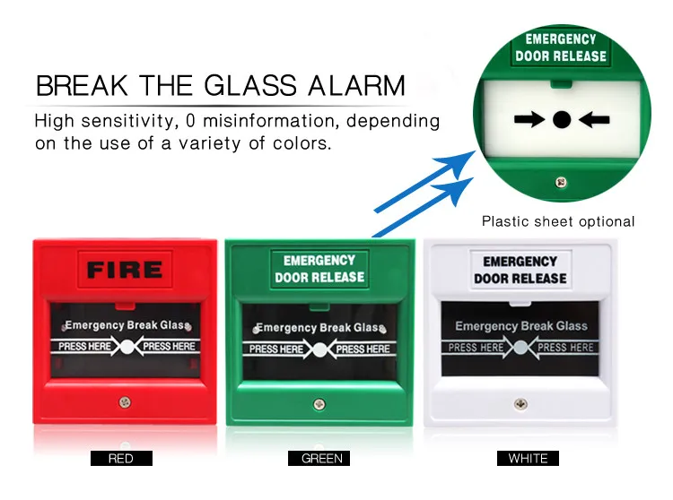 Yellow Emergency Break Glass - Manual Call Point for Access Control