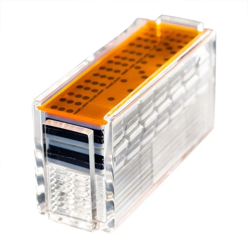 Wholesales Custom Clear Acrylic Modern Double Six Jumbo Dominoes Set ...