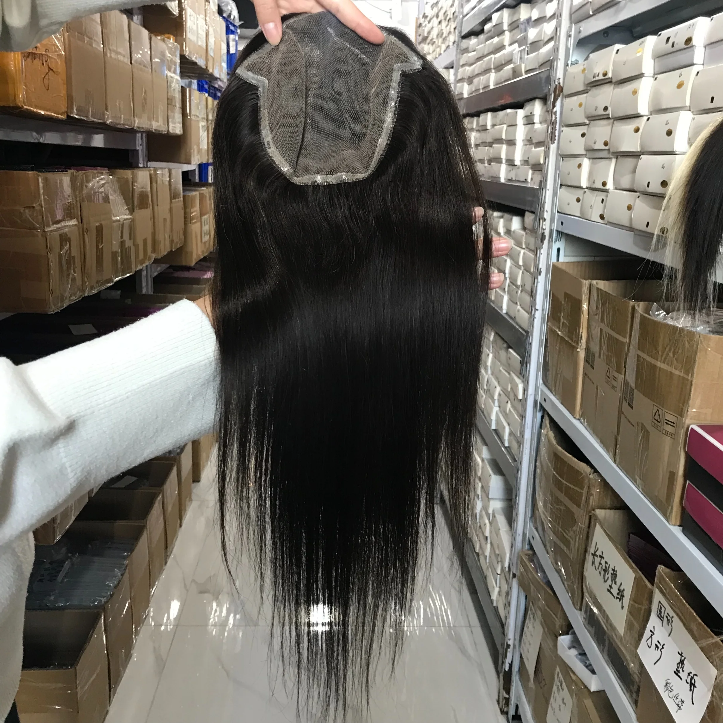 European Virgin Cuticle Aligned Human Hair Natural Color Straight 14 ...