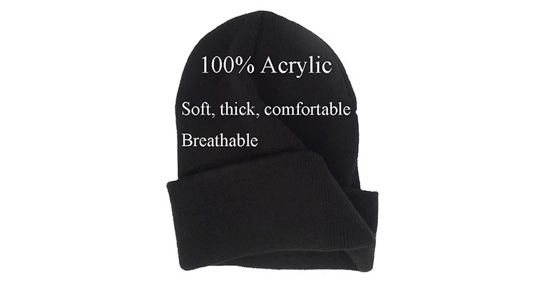 Wholesale Usa Security Winter Hats Embroidered Skull Beanie Black Knit ...
