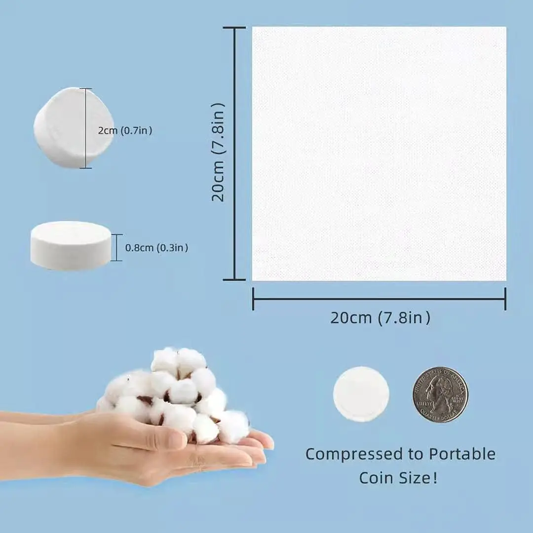 Mini Compressed Disposable Cotton Coin Tissue Towel Portable Travel ...