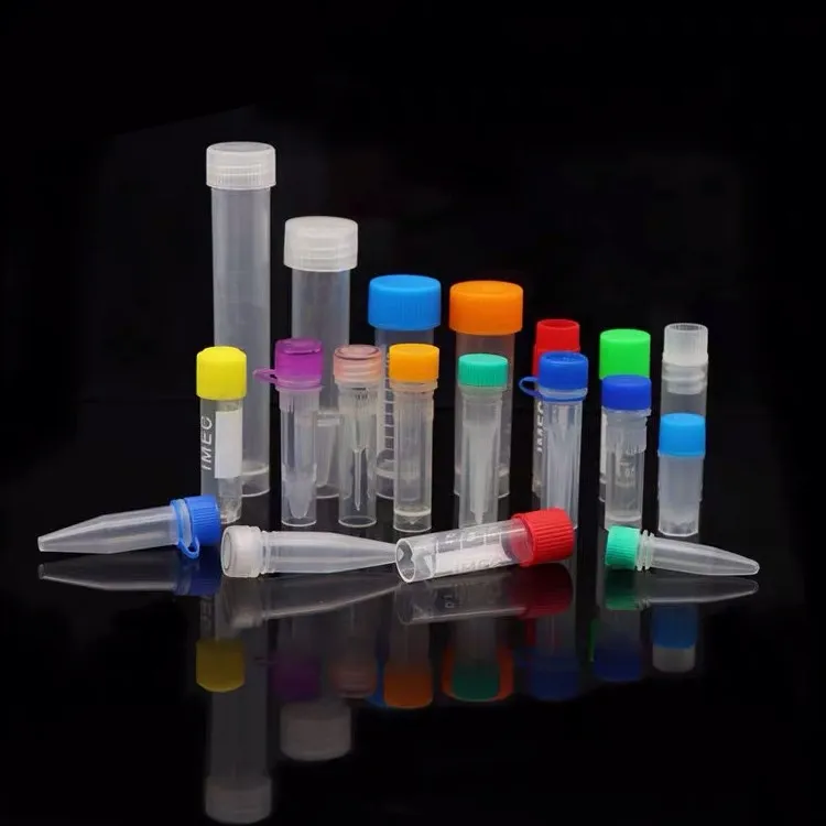 Laboratory Plastic Graduated Plastic Flat Screw Test Tube Frozen Cone ...