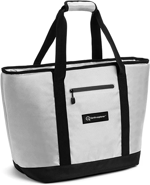 Earth Explorer Insulated Cooler Tote Bag Grey Leak Proof Liner For The ...