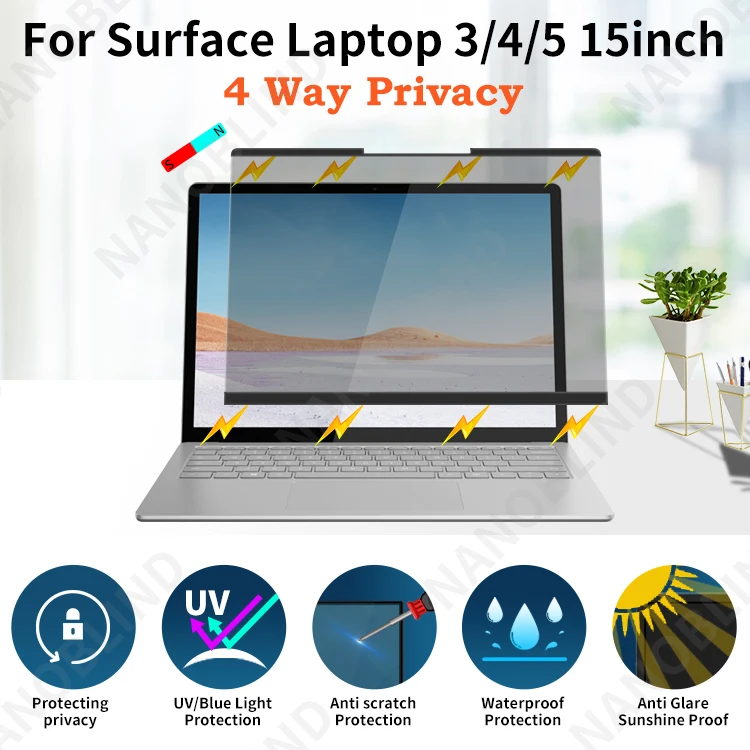 Surface Laptop 15inch Anti-peeking Filter 4 Sides Notebook Privacy ...