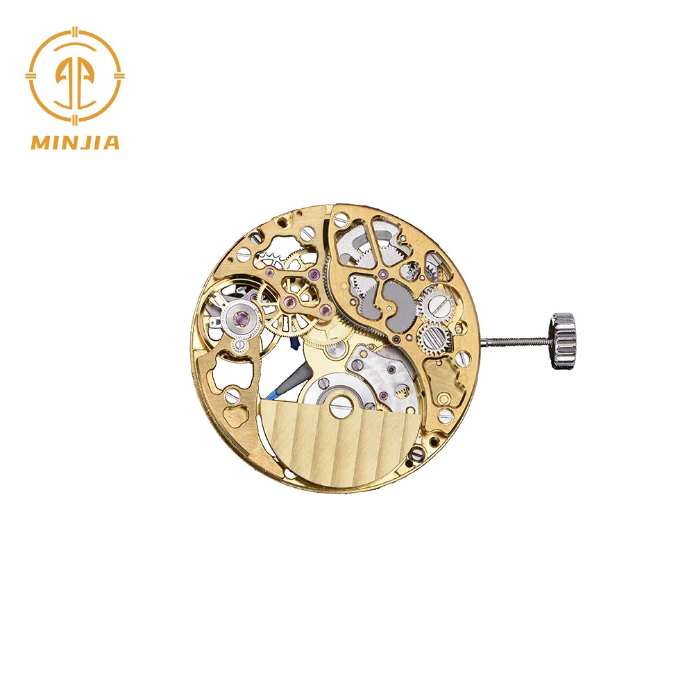 Luxury Slim Engraved Skeleton Mini Rotor Mechanical Movement Hangzhou ...