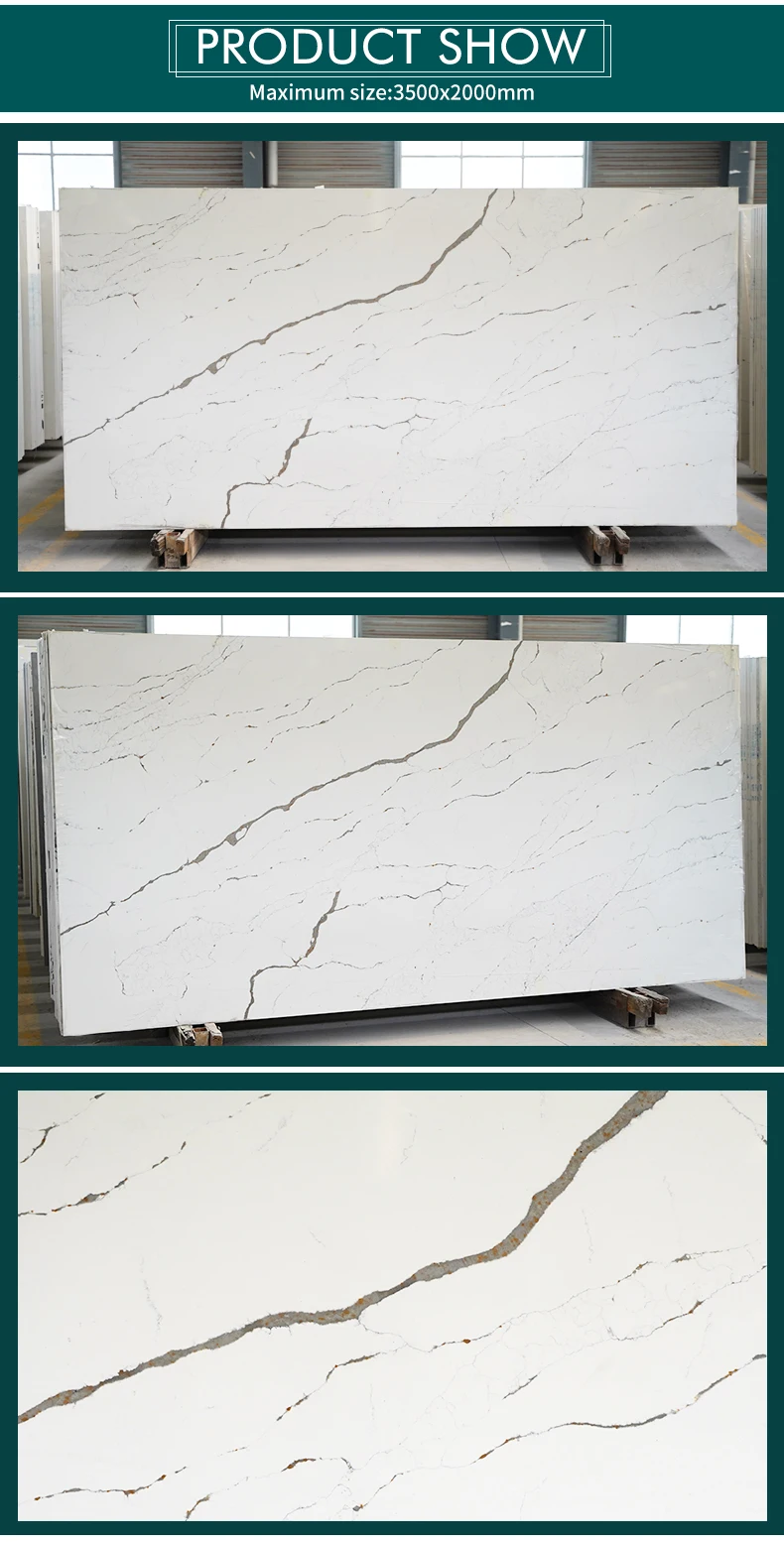 Calacatta Artificial Natural Stone Quartz Slab White Quartz Countertops ...