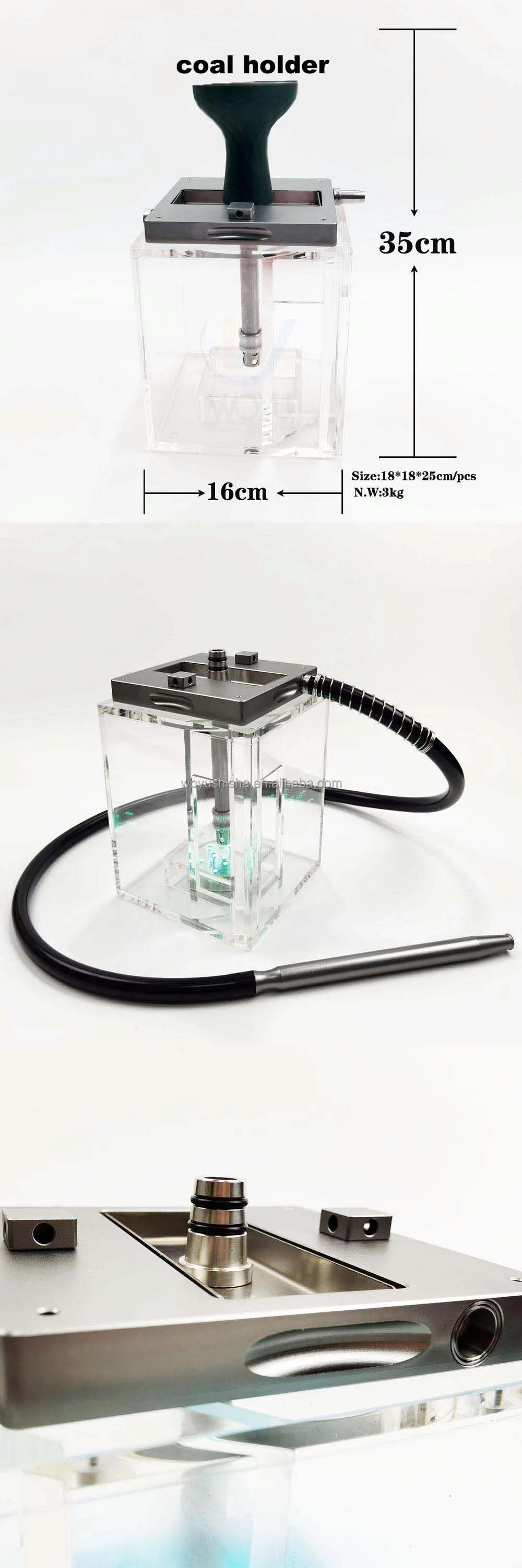 Shisha Square Led Light Acrylic Base Wholesale Smoke Hubbly Bubbly ...