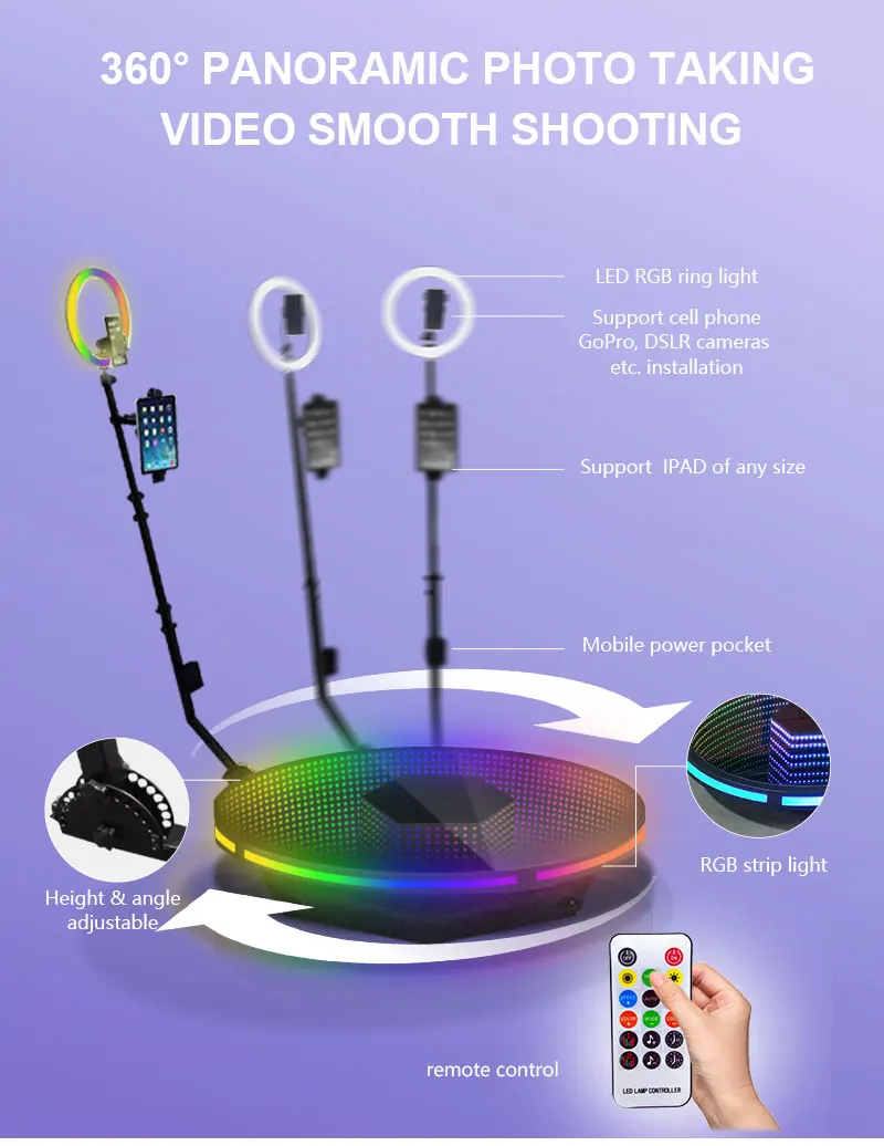 Kiosk Comercial Photo Booth Enclosure 360 Spin Photo Booth With ...