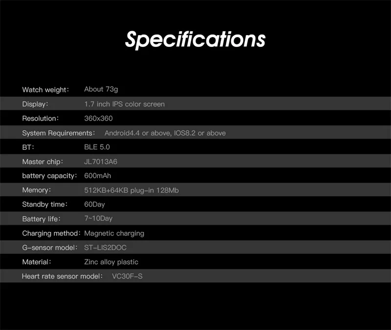 Qwatch Pro Smart Watch T30 - IP68 Waterproof Fitness Tracker