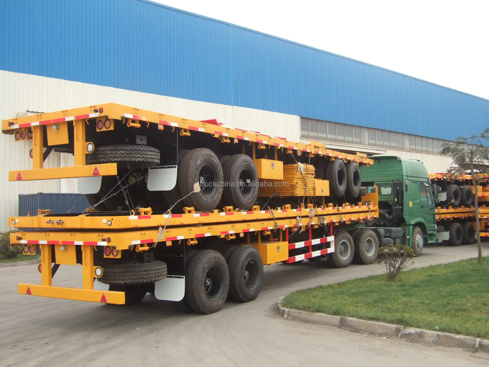 Shipping 20ft 40ft 50ft 53ft 40 Feet 2 3 4 5 Axles Flatbed Semi Truck ...