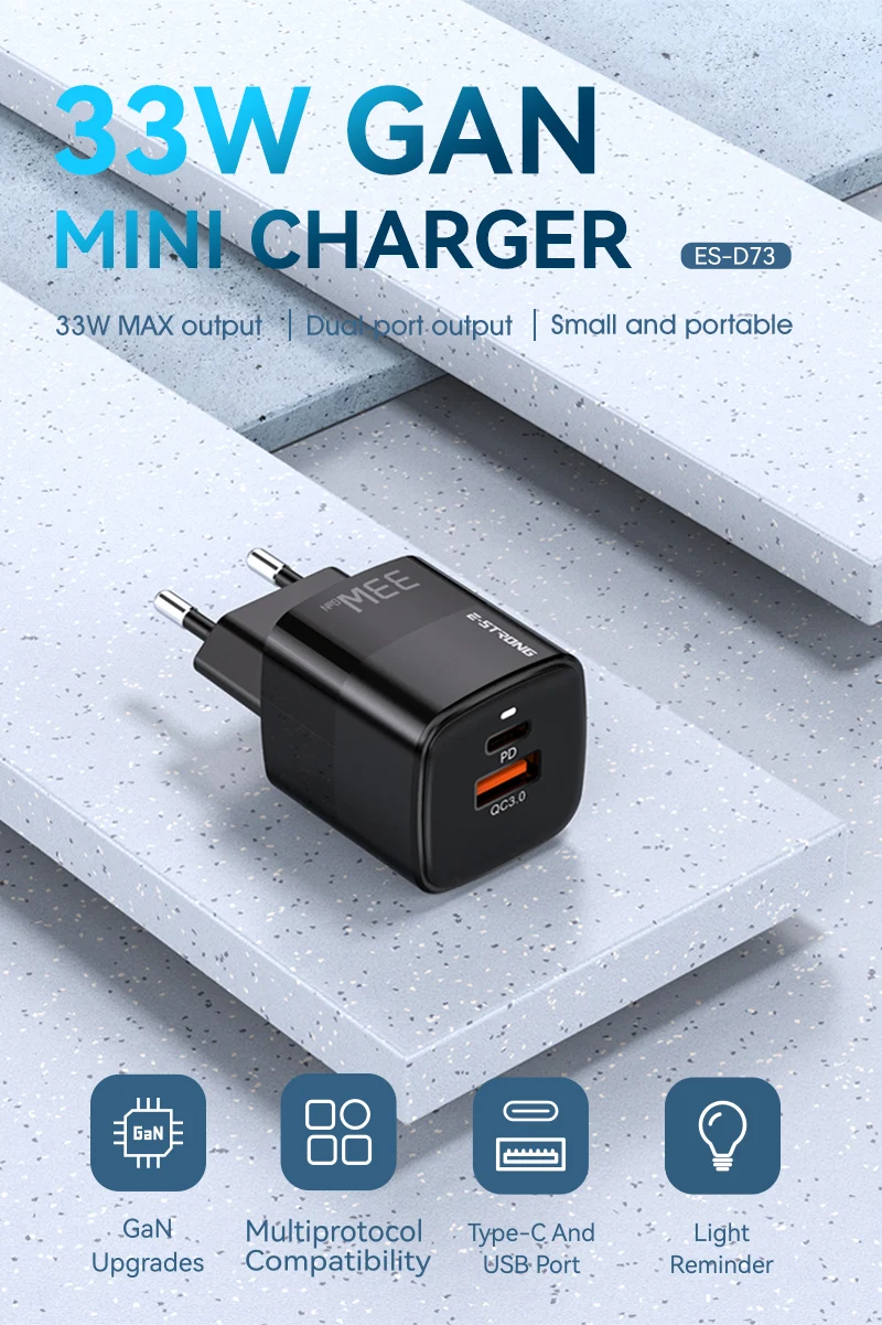 新款gan充电器pd33w双端口电源适配器快速充电苹果三星 - Buy Gan 33w手机充电器pd3.0超级充电usb充电qc3.0,Pd3 ...