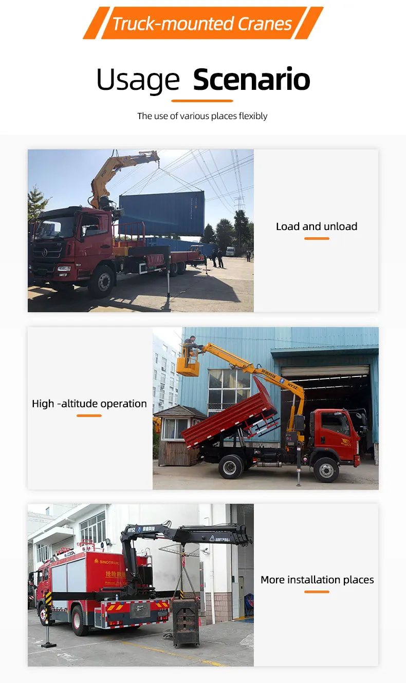 2 Ton Truck Mounted Lorry Crane Hydraulic PTO Oil Pump Folding Boom ...