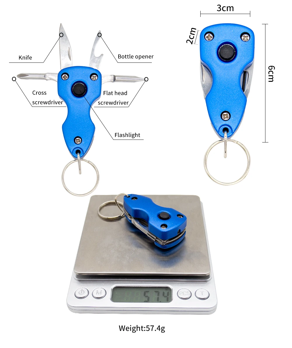 5 in 1 Multi Tool Key Chain - Versatile Mini Screwdriver