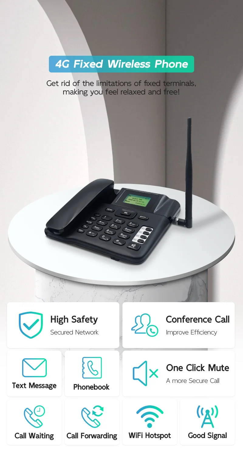 Cheap Telephone Gsm Fixed Wireless Terminals Landline 4g Cordless Land ...