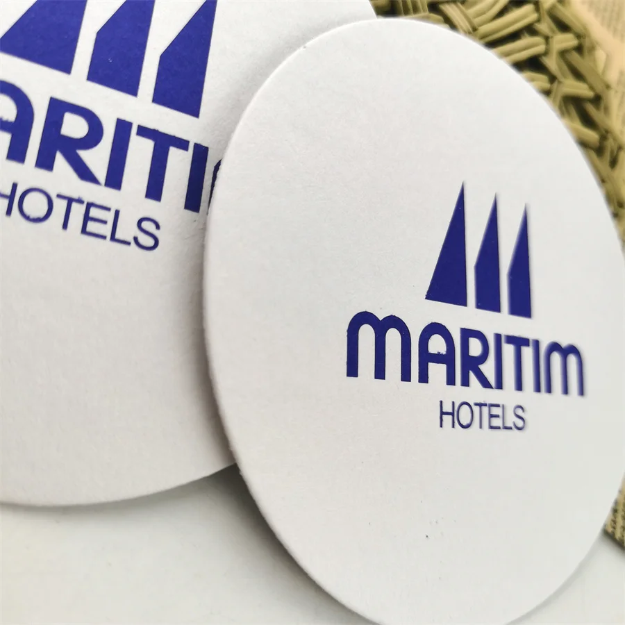 Custom Printed Drinks Coaster Black Hard Cardboard Paper Coaster Wood ...