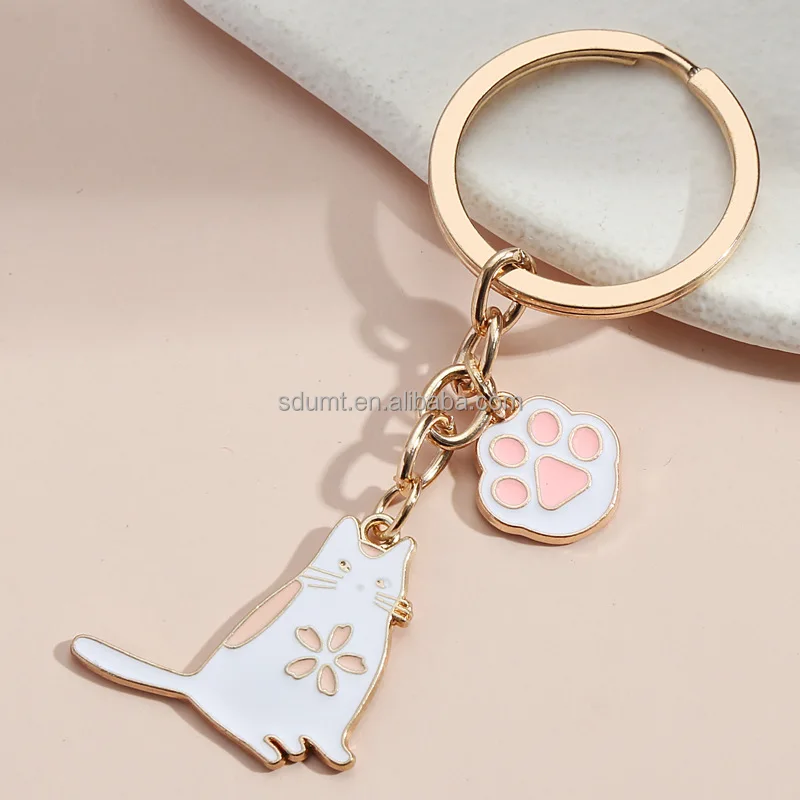 Cute Keychain Cat Heart Balloon Key Ring Enamel Key Chains Friendship ...