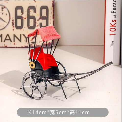 Retro Rickshaw Model Small Furnishings,Tin Ornaments,Photographic Props ...