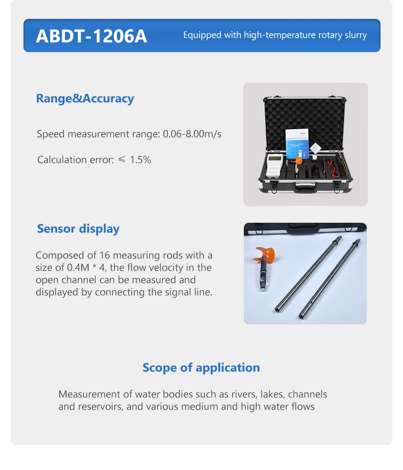 Open Channel Velocity Meter River Flow Meter Water Level Flow Sensor ...