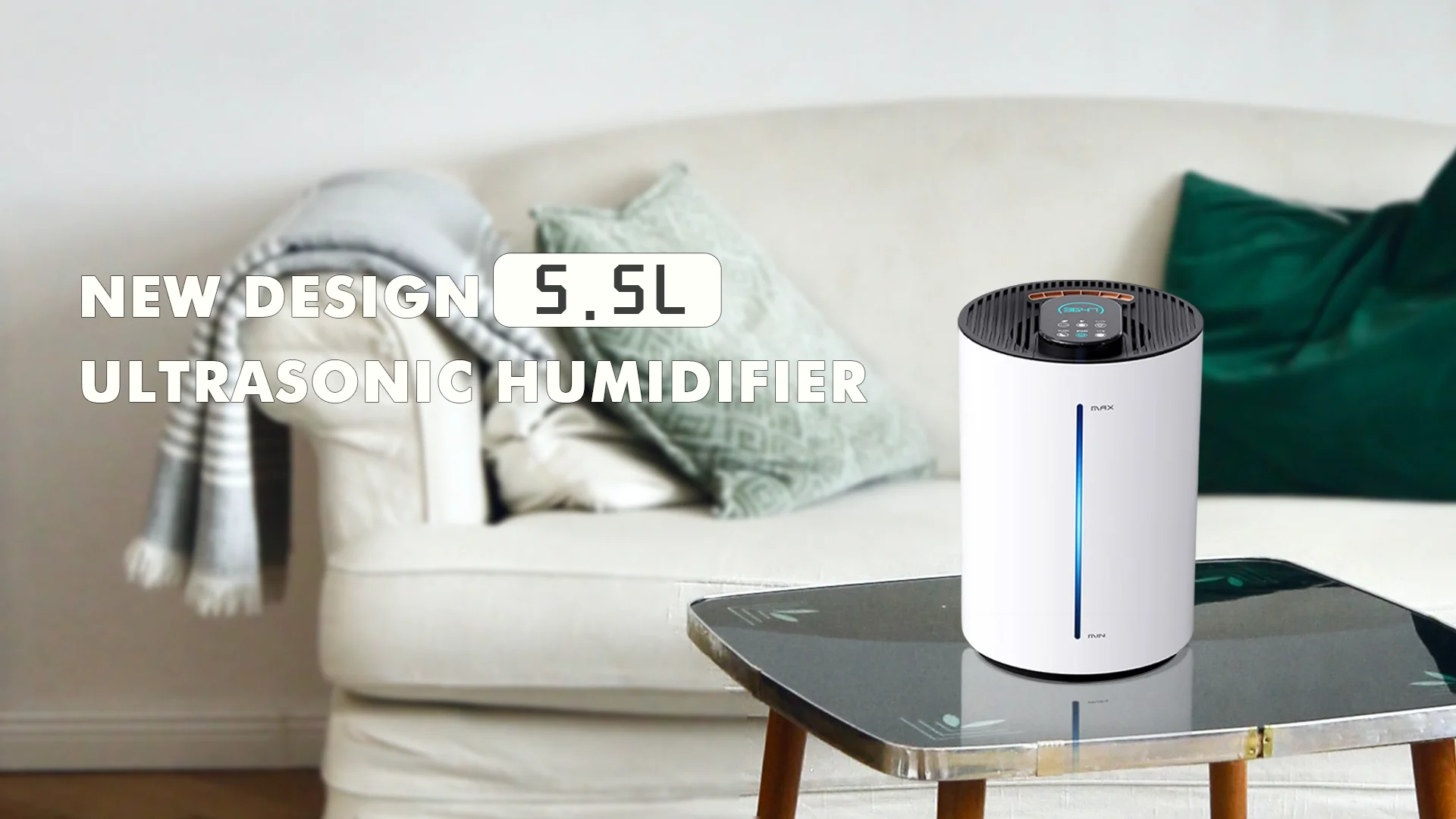 Custom 5.5l Large Capacity Water Tank Ultrasonic Cool Warm Mist Air ...