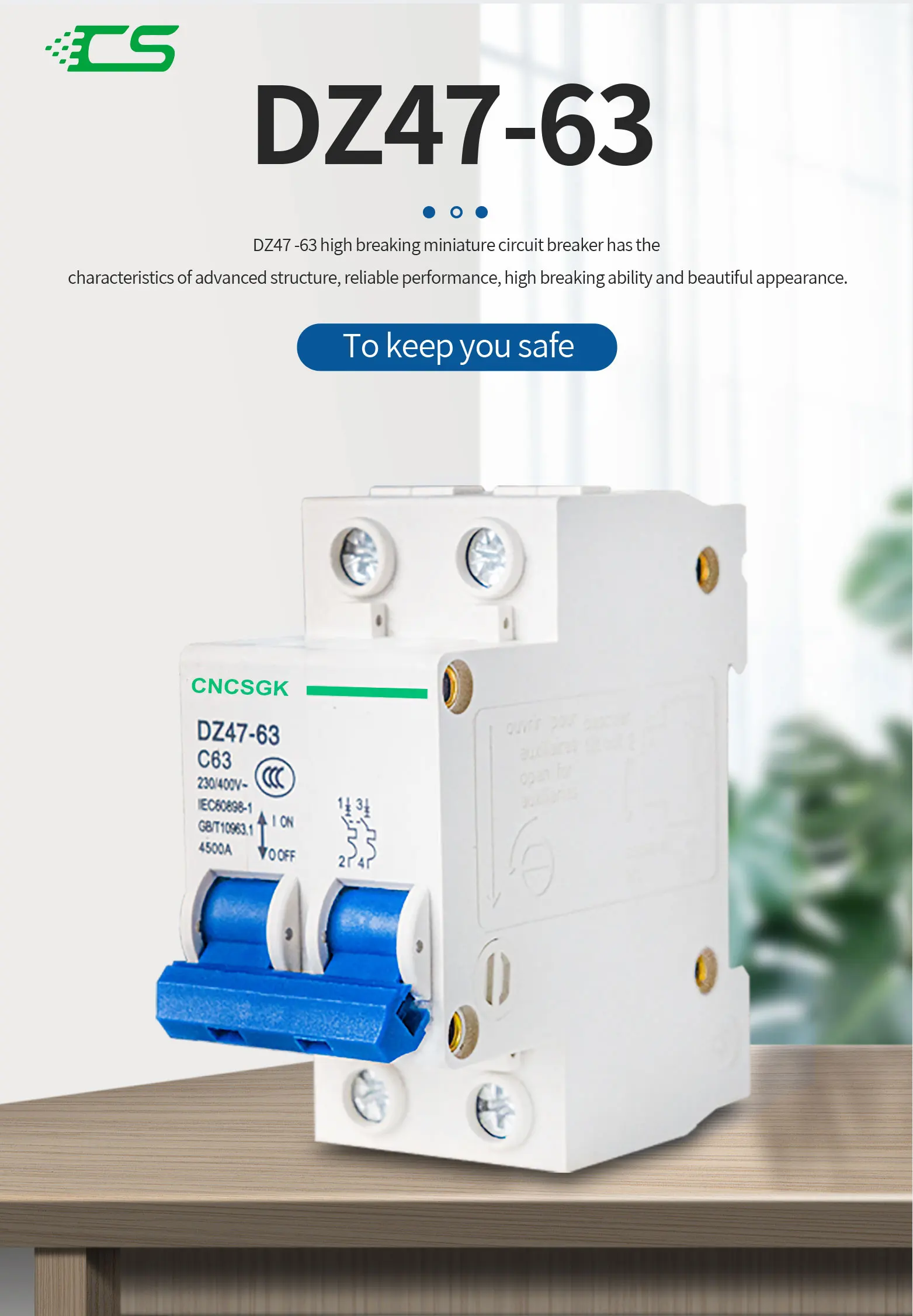 Cncsgk Dz47 63 1p Mcb 1a 2a 3a 4a 6a 10a 16a 20a 25a 32a 40a 50a 63a Ac ...